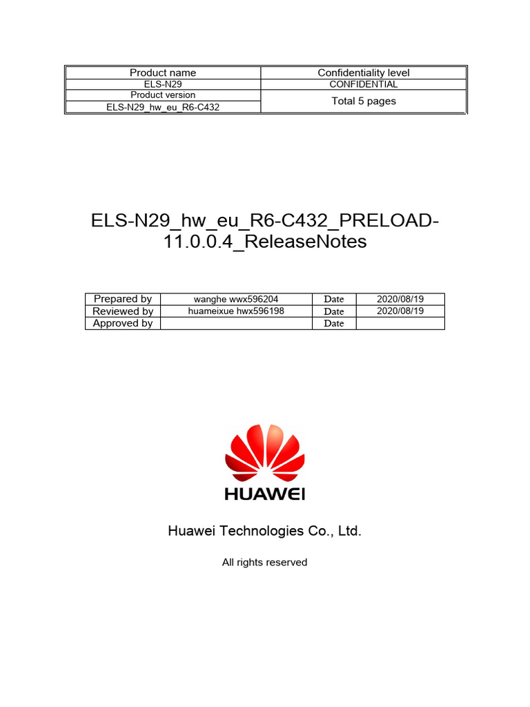 ELS-N29 HW Eu R6-C432 PRELOAD-11.0.0.4 ReleaseNotes | PDF | System ...