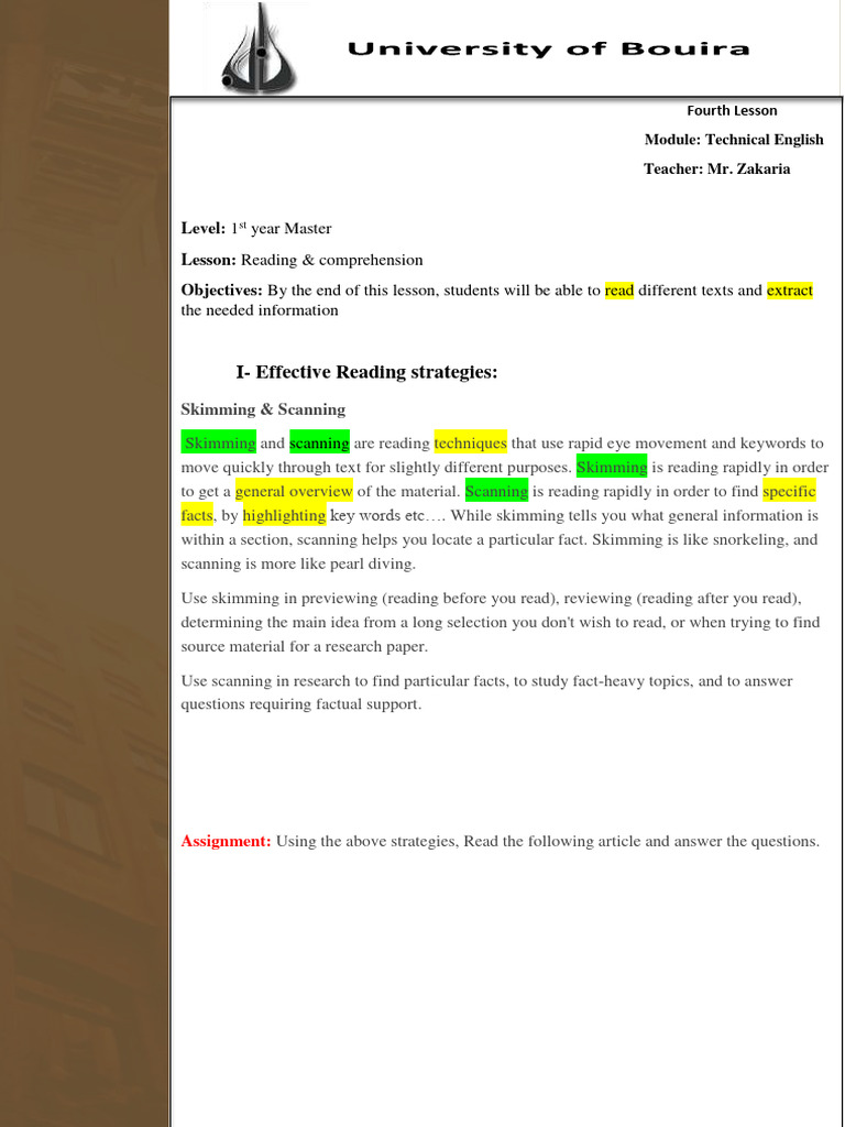 Effective Reading Strategies Guide | PDF