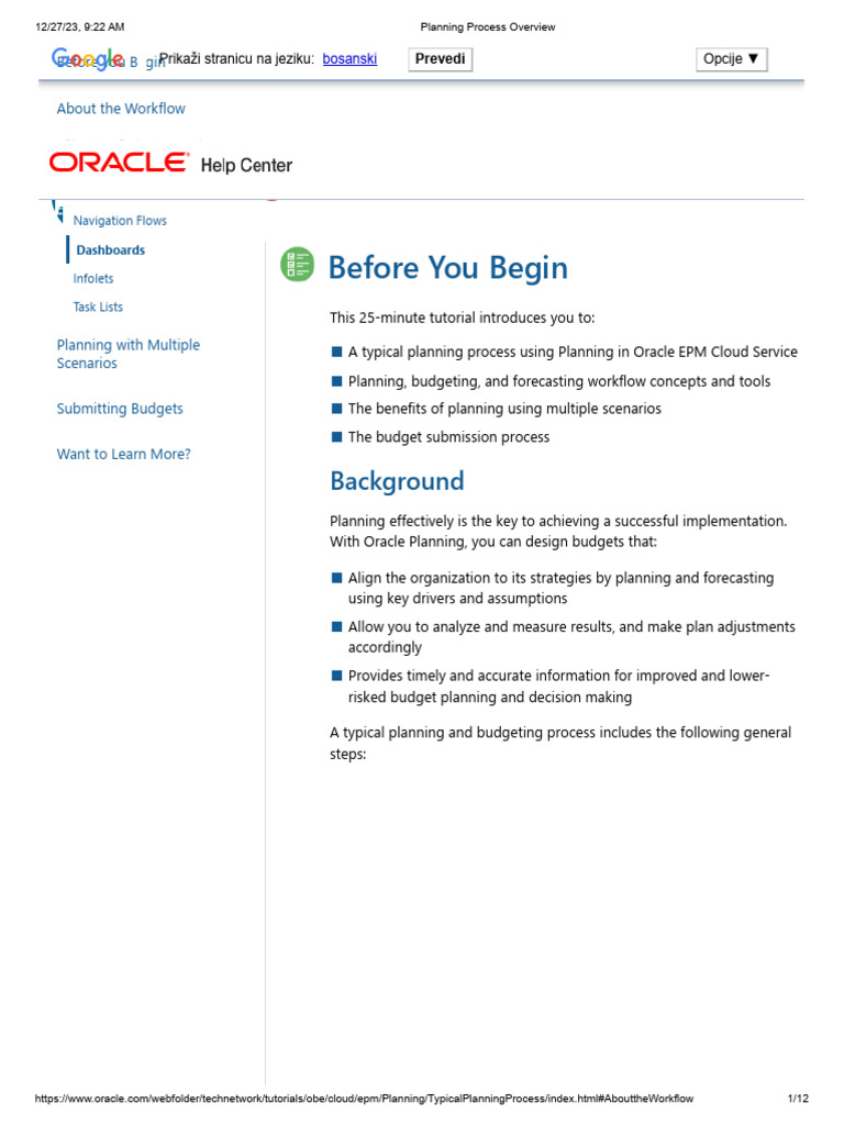 Planning Process Overview | PDF | Forecasting | Workflow