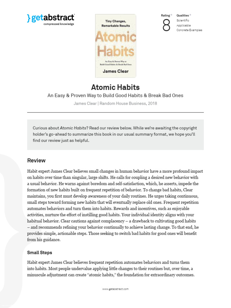 Atomic Habits Clear en 38408 | PDF | Habits | Behavior