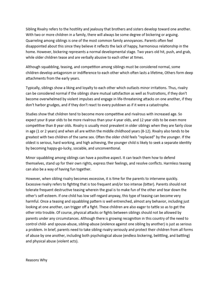 Sibling Rivalry Translated | PDF | Self-Improvement | Wellness