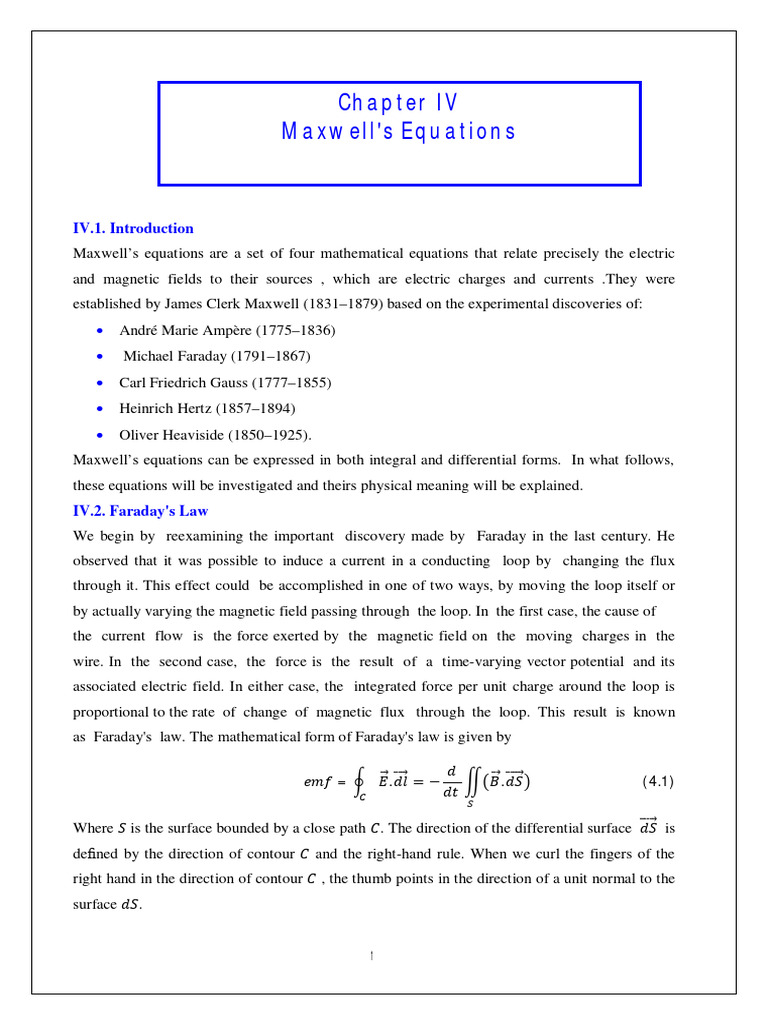 Chapter 4 Maxwells Equations Pdf