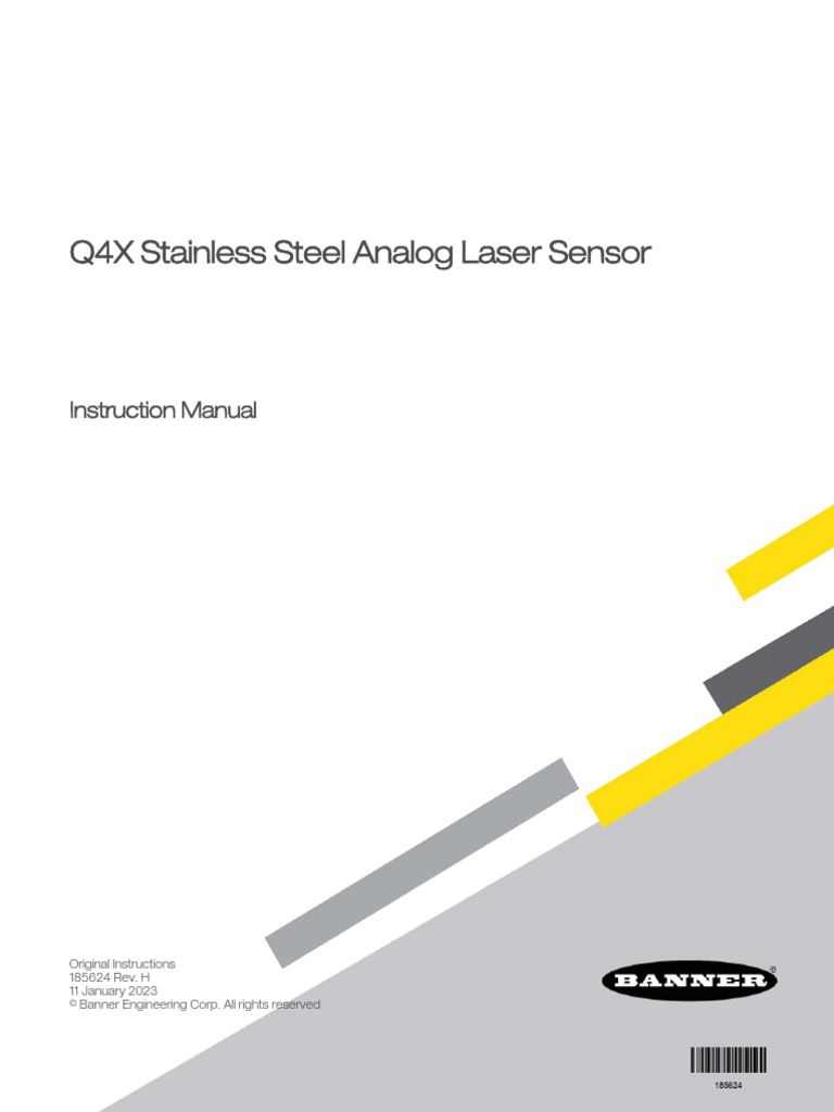 Q4X Stainless Steel Analog Laser Sensor: Instruction Manual | PDF