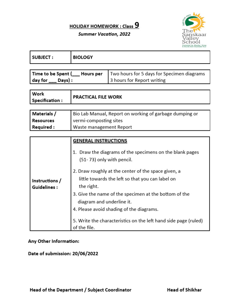 Bio HHW 9 2022 | PDF | Organisms