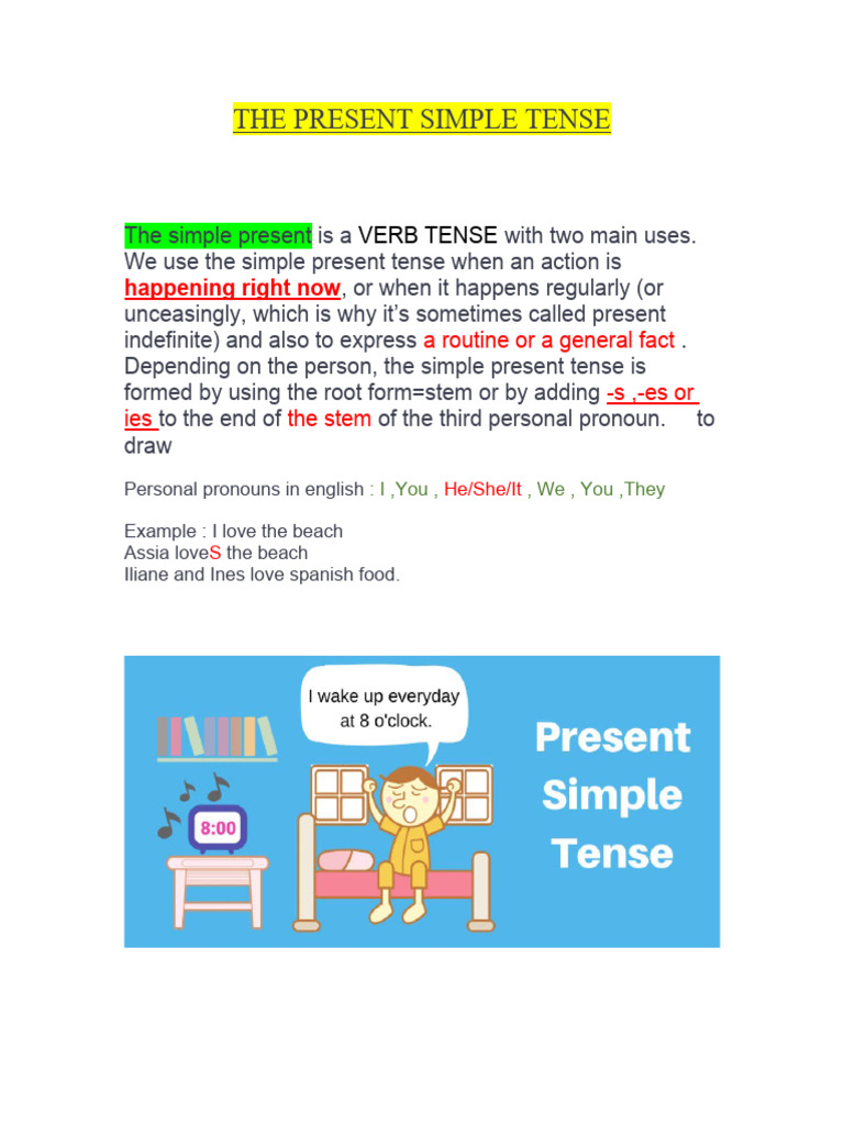 The Present Simple Tense | PDF | Foreign Language Studies | Art