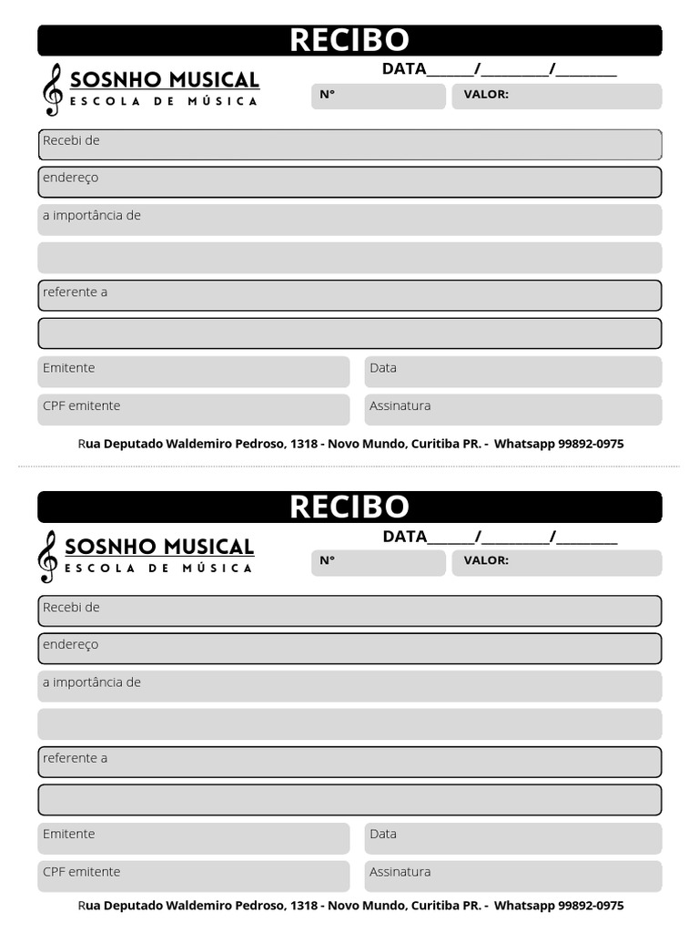 Documento A5 Talão de Recibo Simples Azul | PDF