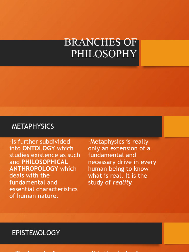 Branches of Philosophy | PDF | Morality | Epistemology