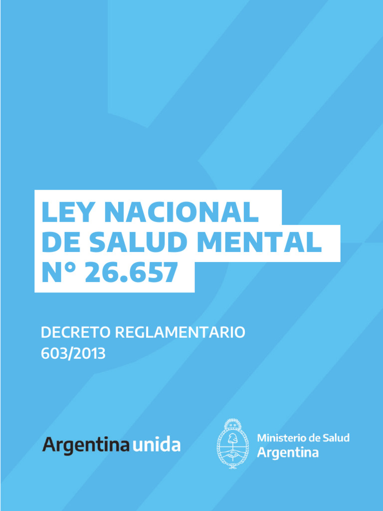 Ley Nacional de Salud Mental 26.657 | PDF | Salud mental | Hospital