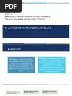 Elastomeric Impression Materials | PDF | Elastomer | Materials