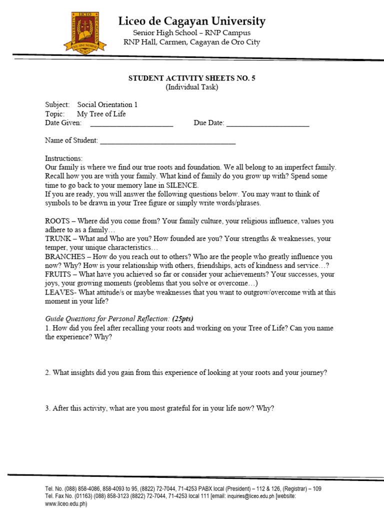 SY 2023-2024 SO1 First Grading Activity Sheets #5 | PDF | Cognitive Psychology | Cognitive Science