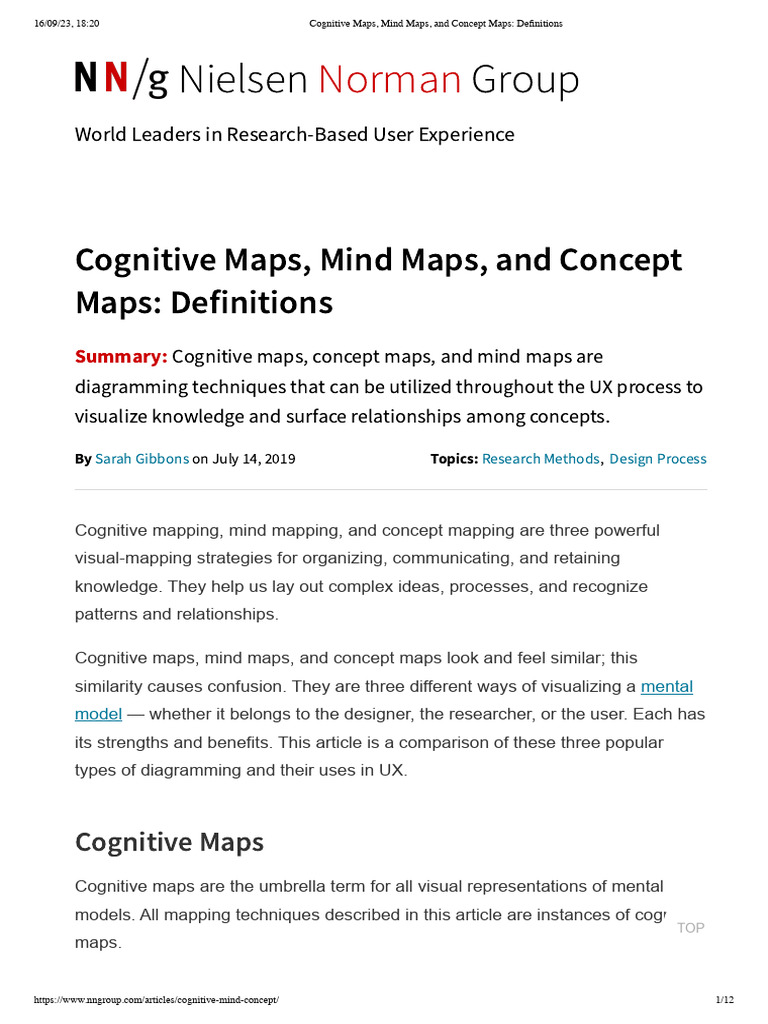 Cognitive Maps, Mind Maps, and Concept Maps Definitions | PDF | Concept ...