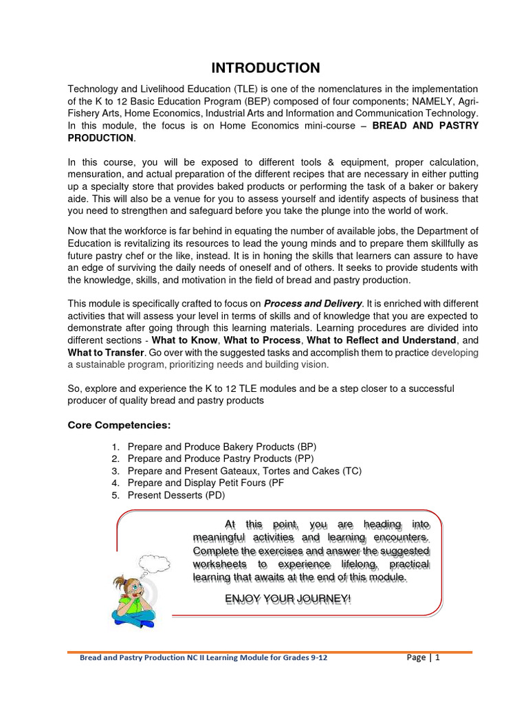 2 CBLM BPP Introduction Contents Acknowledgement | PDF | Flour | Breads