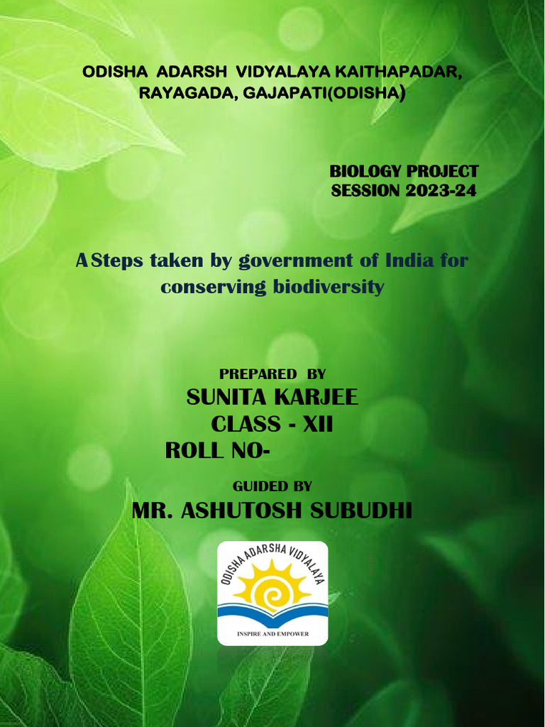 Sunita Karjee Class - Xii Roll No-Mr. Ashutosh Subudhi: A Steps Taken by Government of India For ...