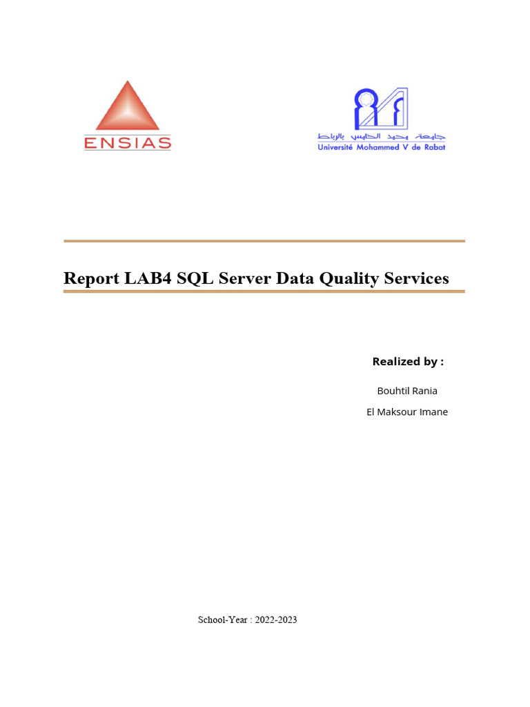 Lab4 Data Quality | PDF | Microsoft Sql Server | Table (Database)