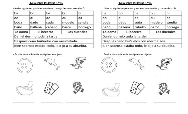 Guía Sobre Las Letras B Y D Pdf 