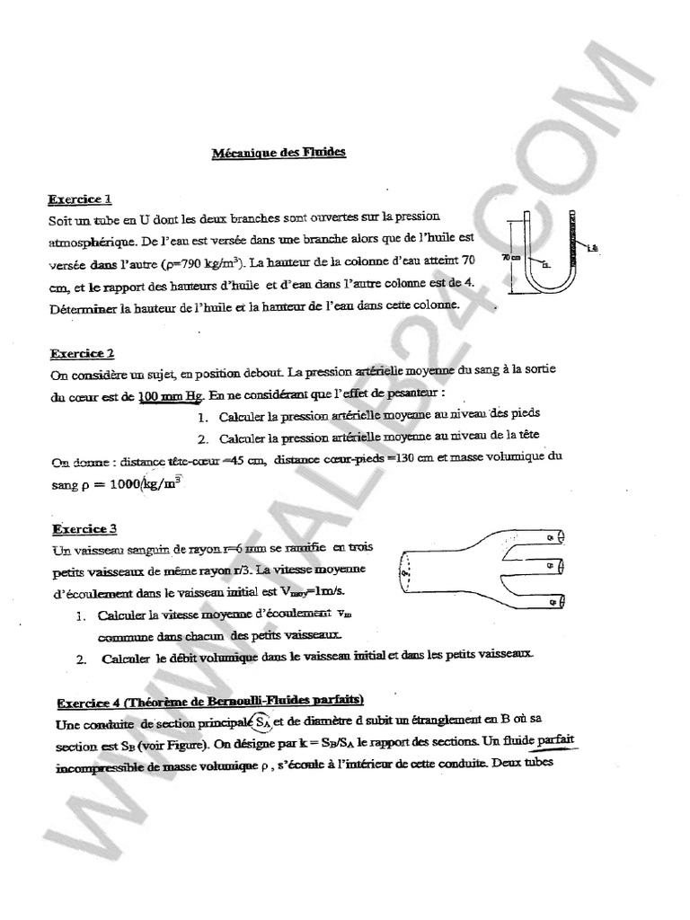Exercices Résolus de Mécanique Des Fluides 1 | PDF