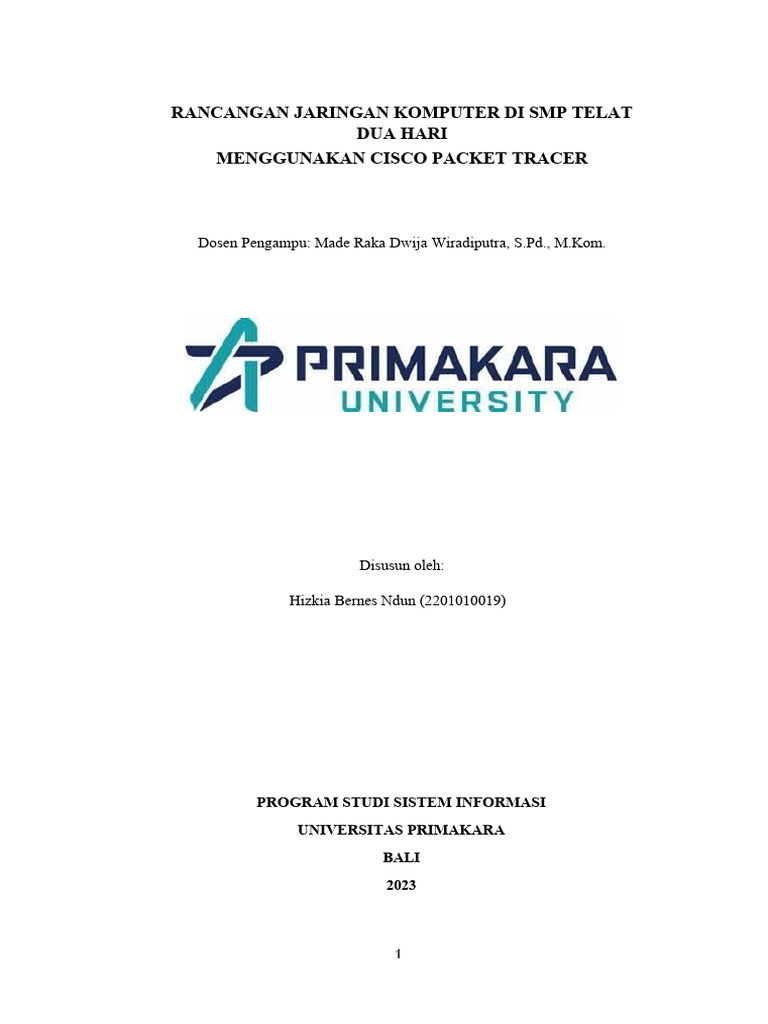 Rancangan Jaringan Komputer Di SMP Telat Dua Hari | PDF Rancangan Jaringan Komputer Di SMP Telat Dua Hari | PDF