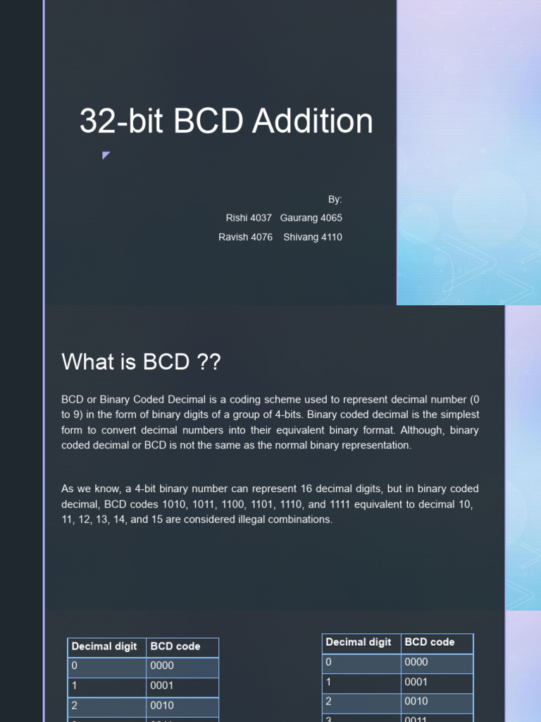 32-Bit BCD Addition | PDF