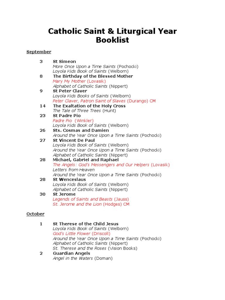 Master Catalog - Saints and Feast Days | PDF | Ignatius Of Loyola ...