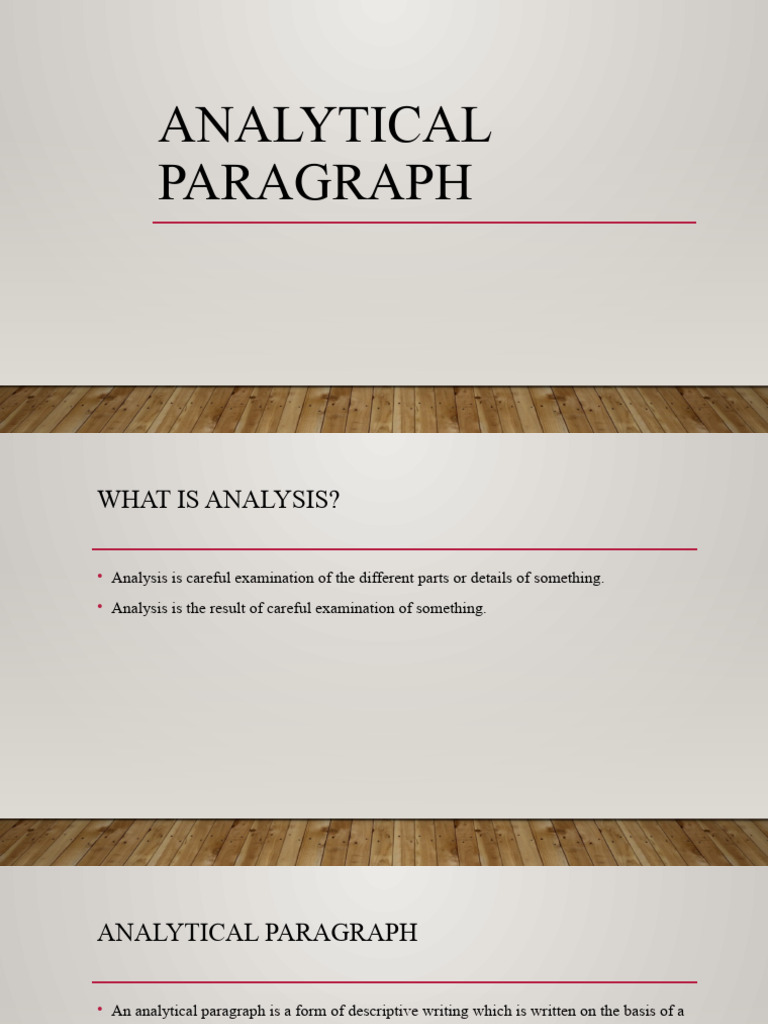 Analytical Paragraph | PDF
