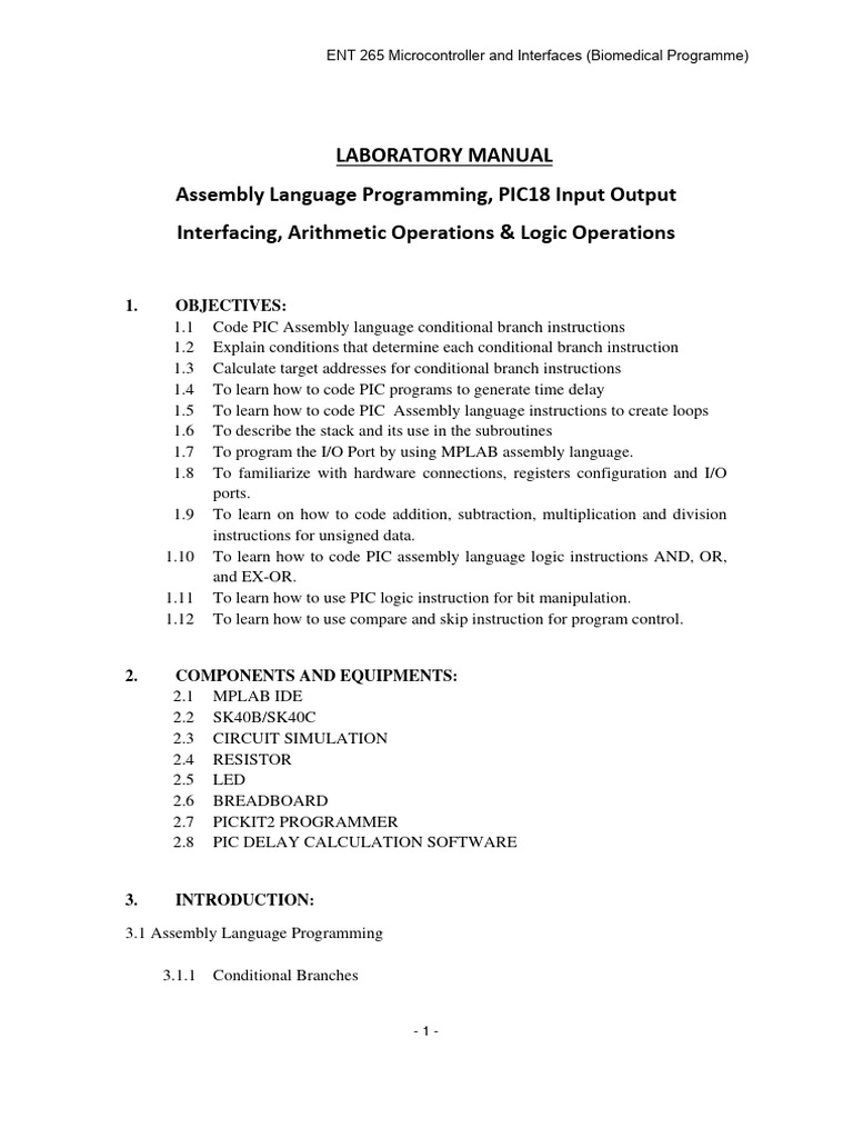PIC18 Assembly Language Programming | PDF | Computing | Computer ... PIC18 Assembly Language Programming | PDF | Computing | Computer ...