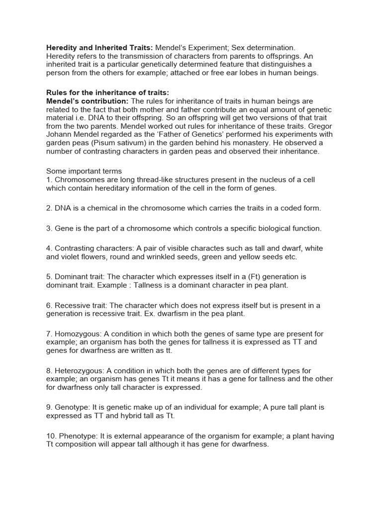 Heridity Notes | PDF