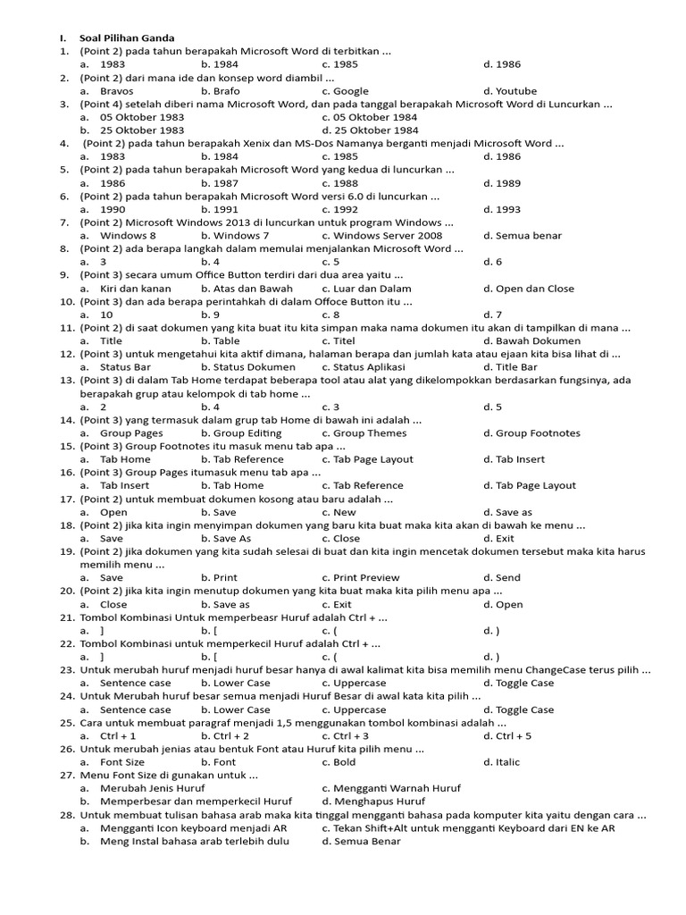 Soal TIK 7 2023 | PDF