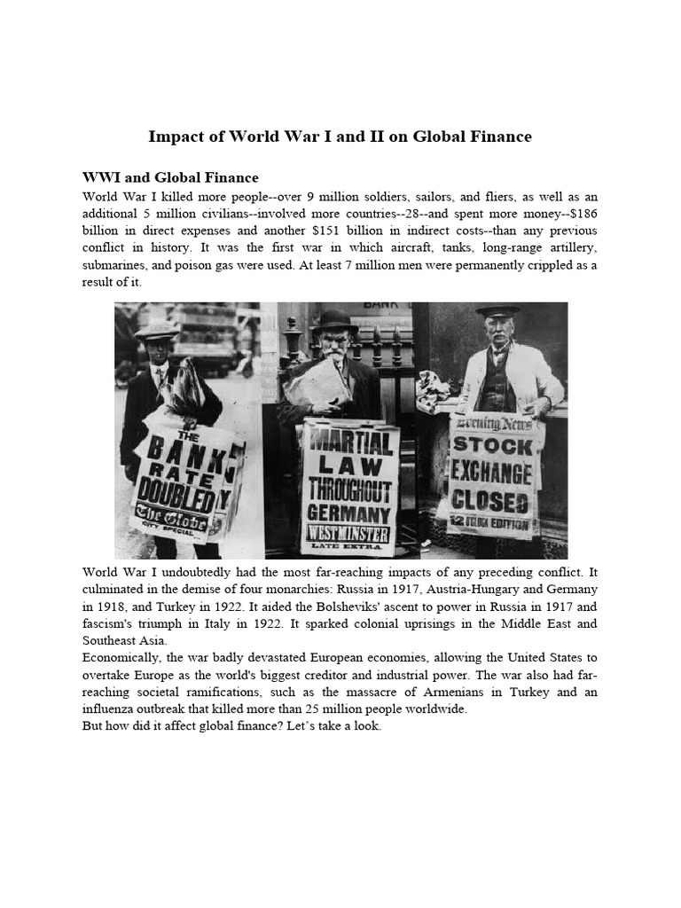 Impact of World War I and II On Global Finance | PDF | Global Financial ...