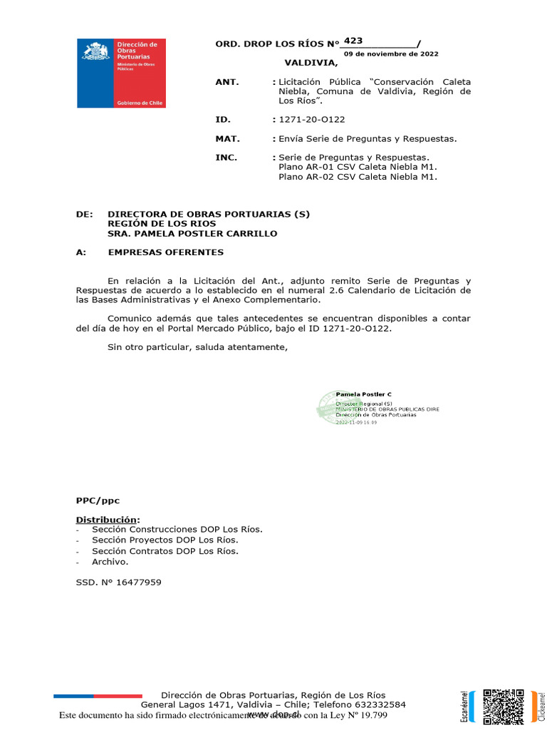 Ord. Drop Los Rios N°423 | PDF