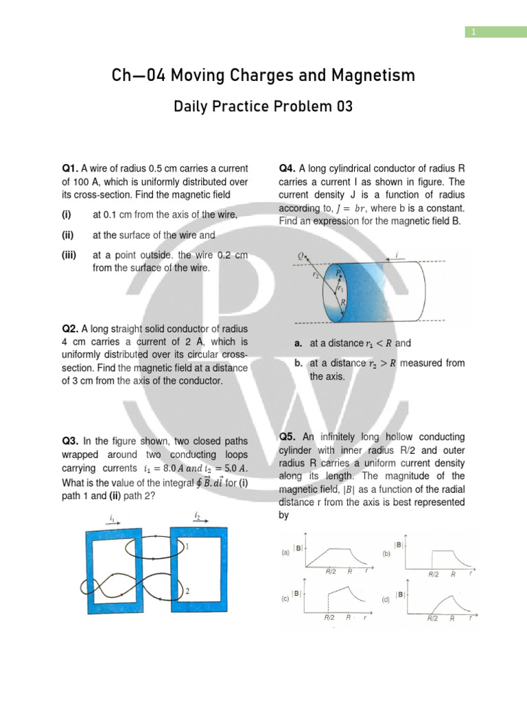 Physics Magnetism Practice Problems | PDF | Radius | Magnetic Field