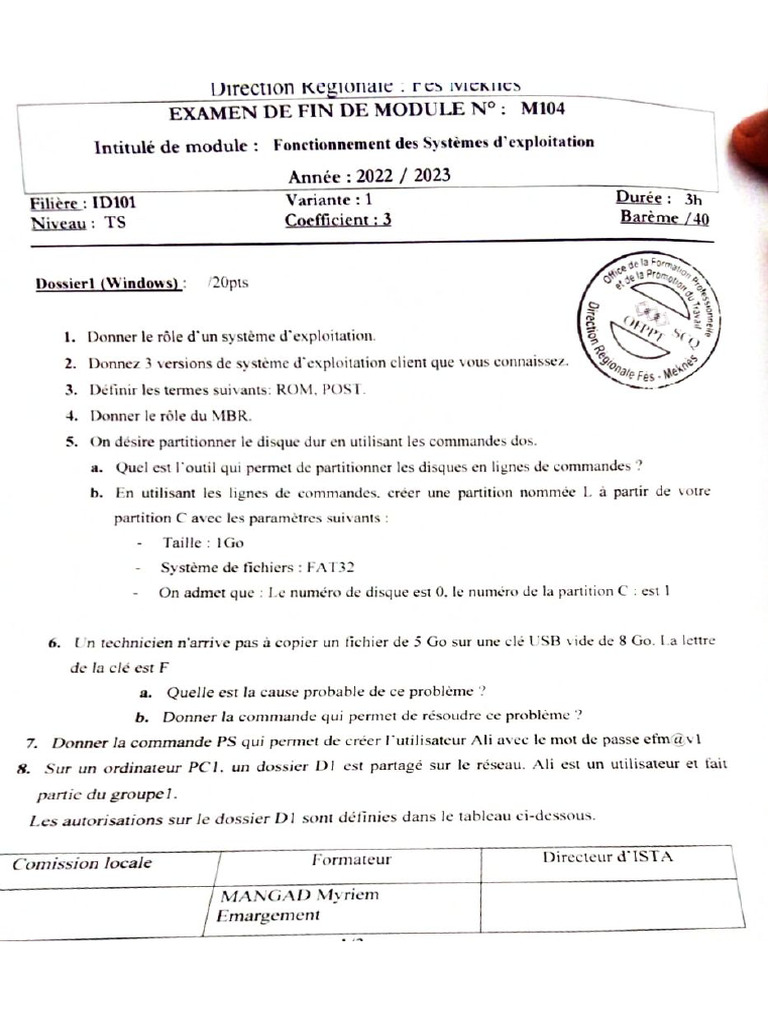 EFMR Fonctionnement Fes | PDF