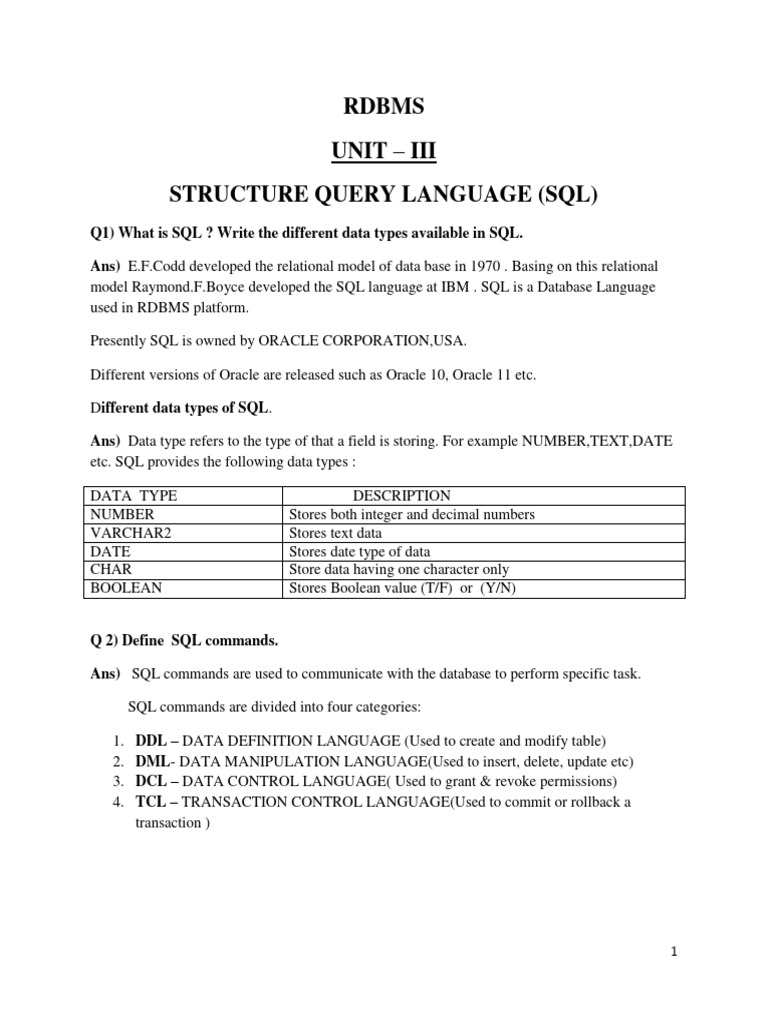 3 RDBMS | PDF | Sql | Relational Database 3 RDBMS | PDF | Sql | Relational Database