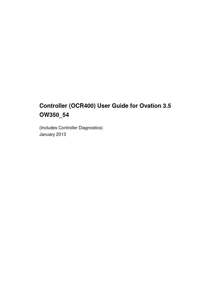 Controller OCR400 User Guide For Ovation 3.5 | PDF