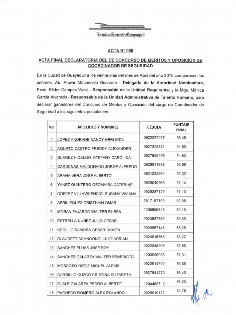 788 125847 Acta Declaratoria Ganador | PDF