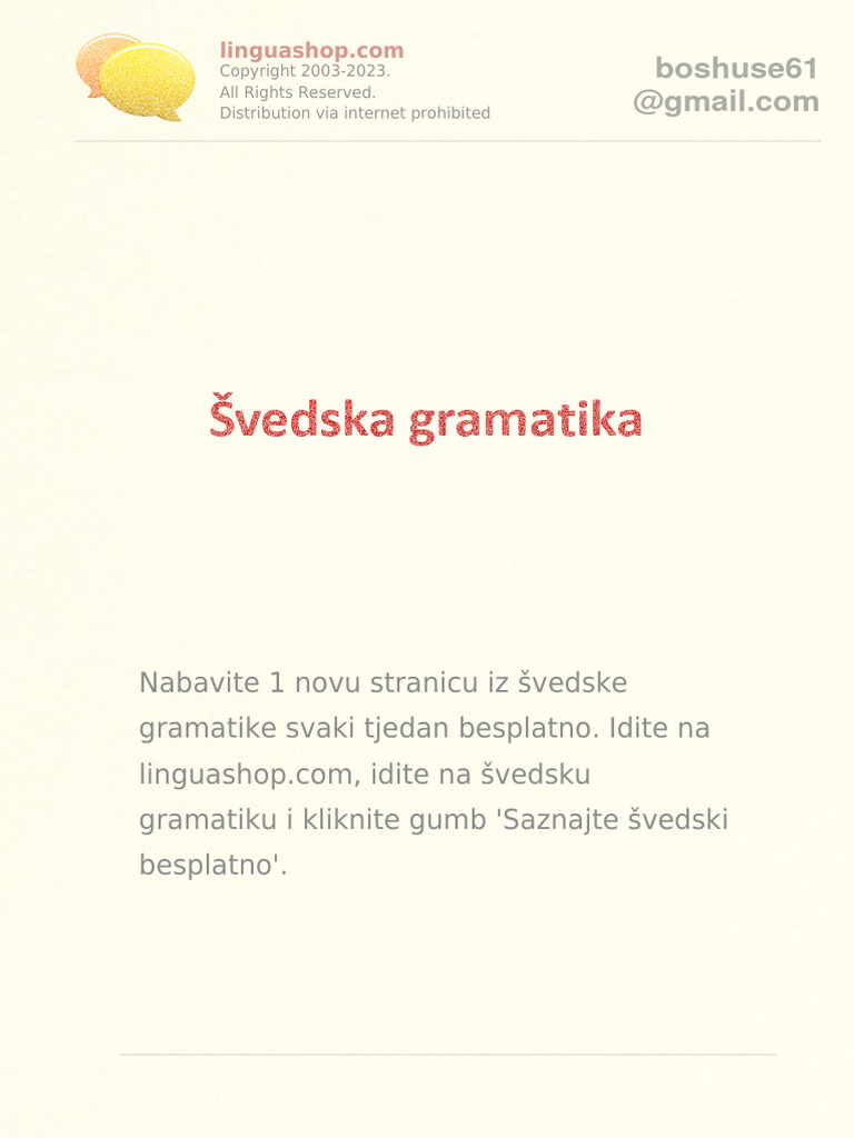 Swedish Grammar | PDF