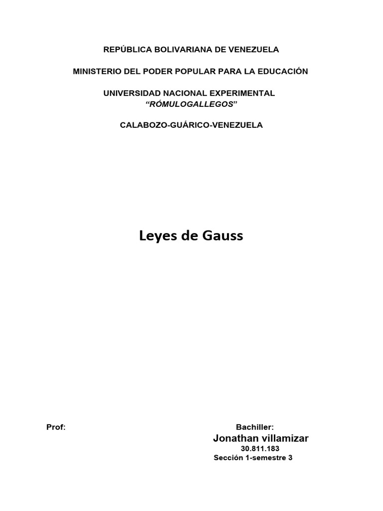 Leyes de Gauss | PDF | Electricidad | Electromagnetismo