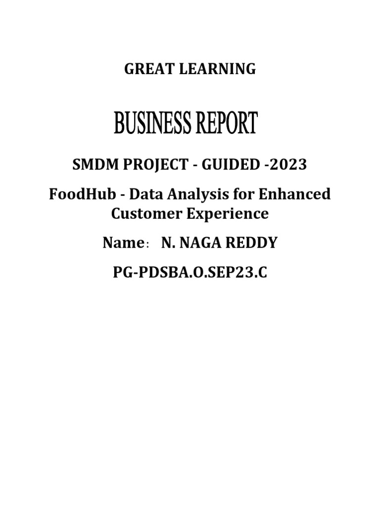 FoodHub Data Insights for Growth | PDF | Pricing | Customer Satisfaction