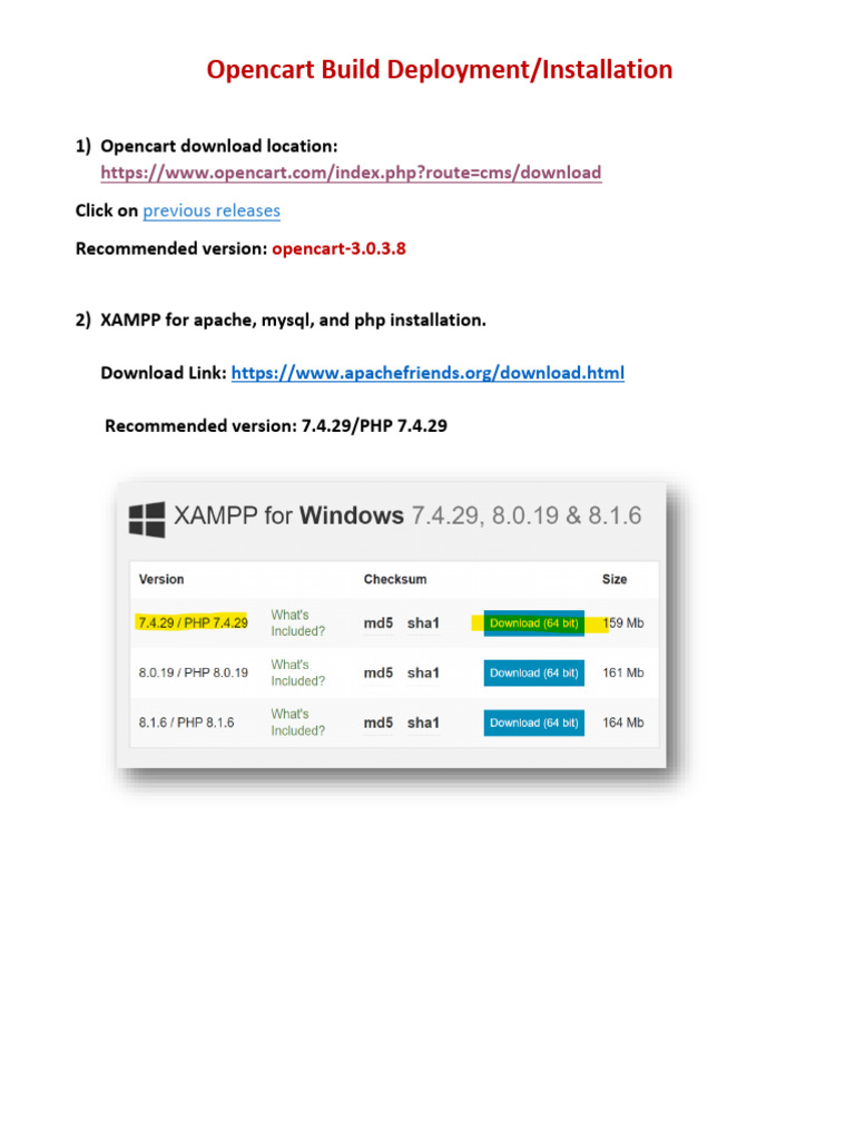 Opencart Setup | PDF