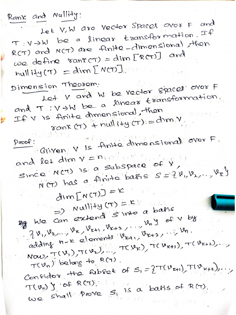 Dimension Theorem | PDF