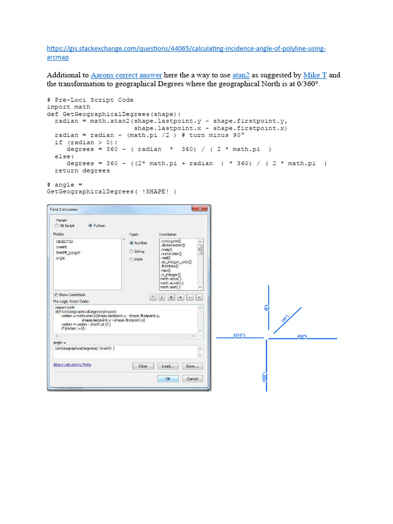Angle Calculation Arcgis | PDF