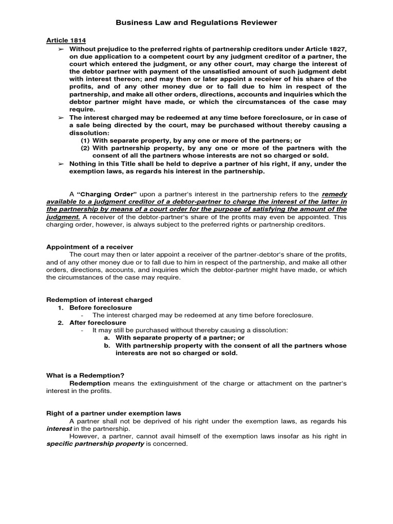 BLR Reviewer (Article 1814-1827 | PDF