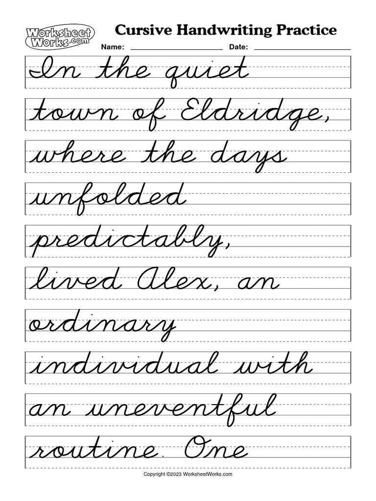WorksheetWorks Cursive Handwriting Practice 1 | PDF WorksheetWorks Cursive Handwriting Practice 1 | PDF