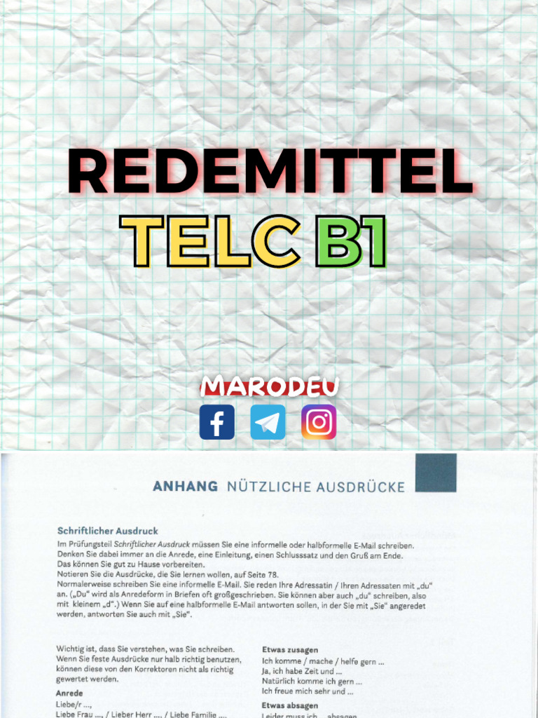 Redemittel Telc B1 | PDF