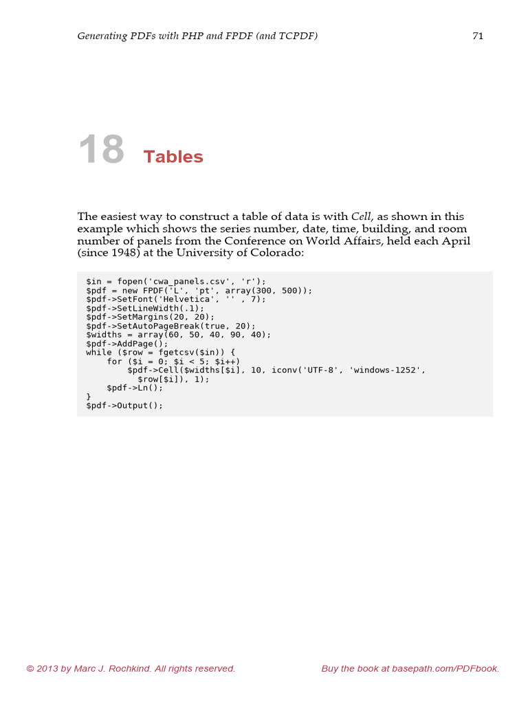 Silo - Tips - Generating Pdfs With PHP and FPDF and TCPDF 71 | PDF Silo - Tips - Generating Pdfs With PHP and FPDF and TCPDF 71 | PDF