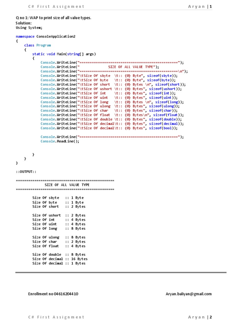 First Assignment C Pdf C Sharp Programming Language Fraction Mathematics