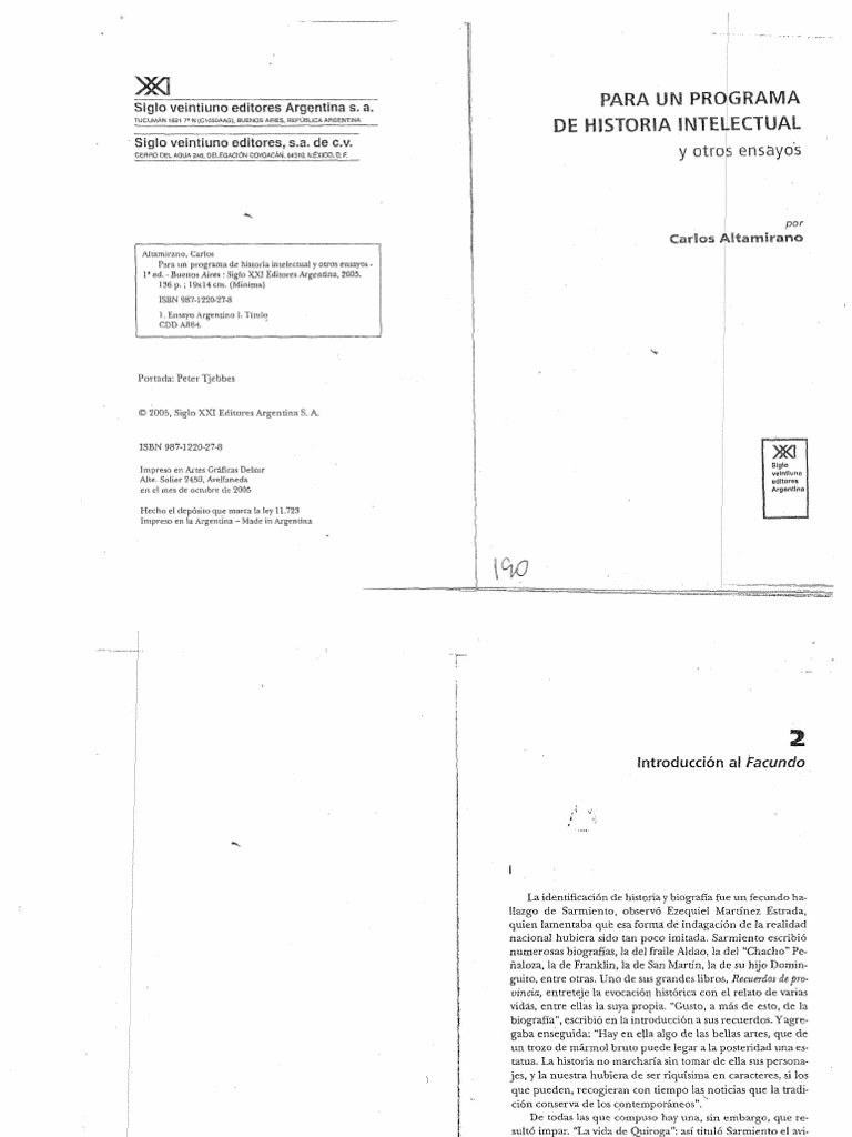 Altamirano Carlos - Introduccion Al Facundo | PDF