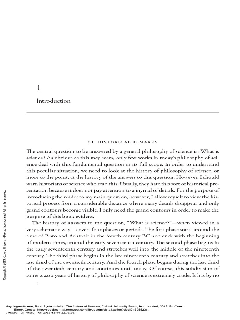 Systematicity The Nature of Science - (1. Introduction) | PDF | Science | Knowledge