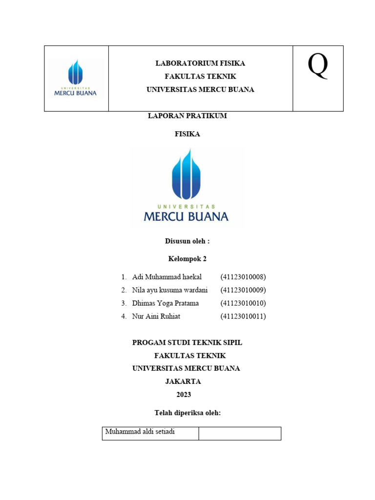 Laprak Fisika Bab 1 | PDF