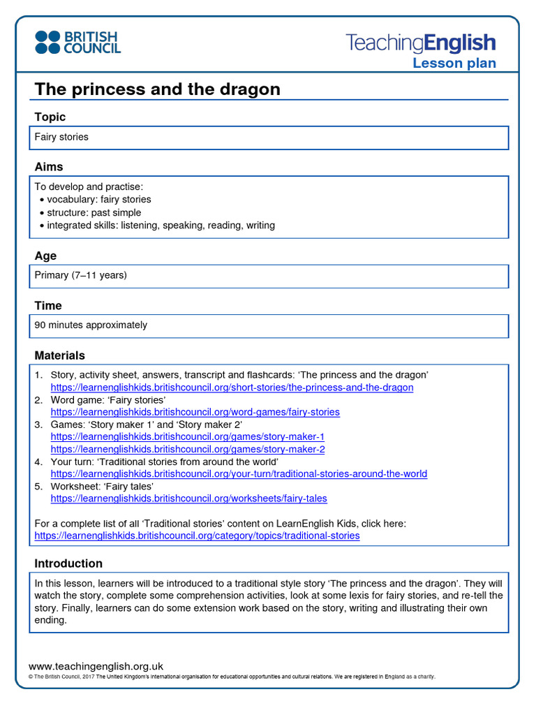 Fairy Story Lesson Plan for Kids | PDF