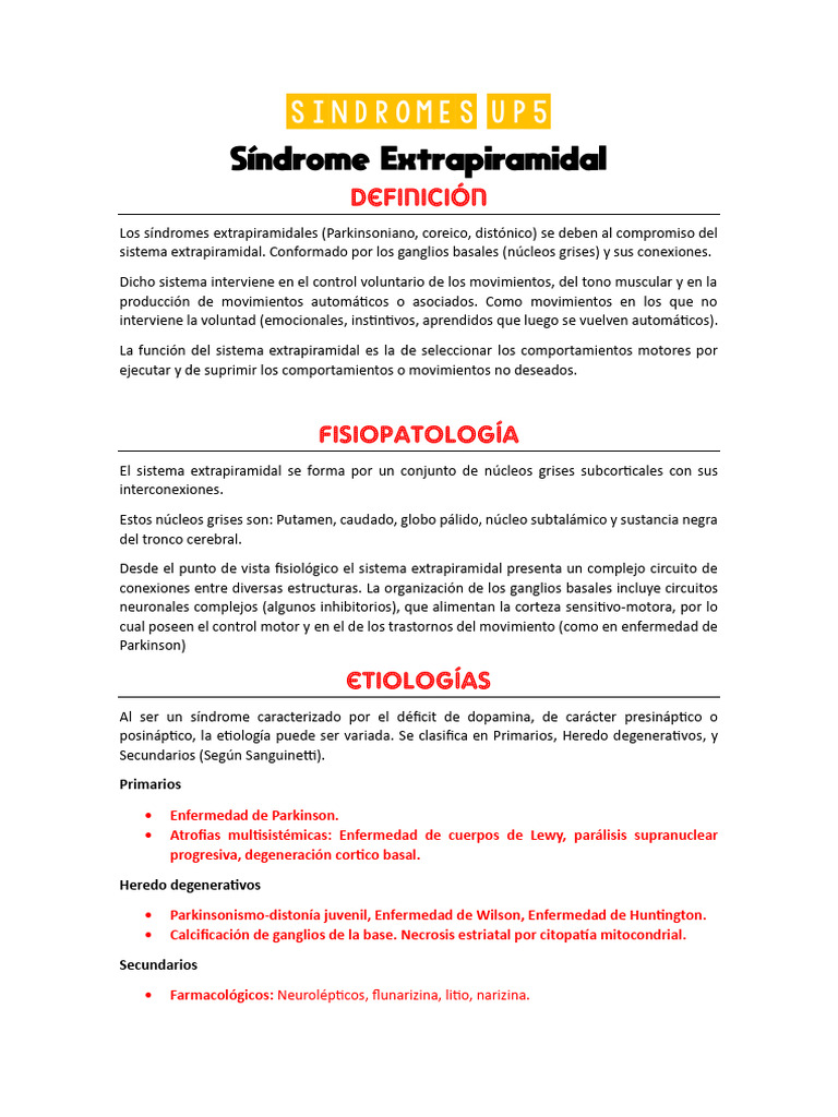 Sindrome Extrapiramidal | PDF